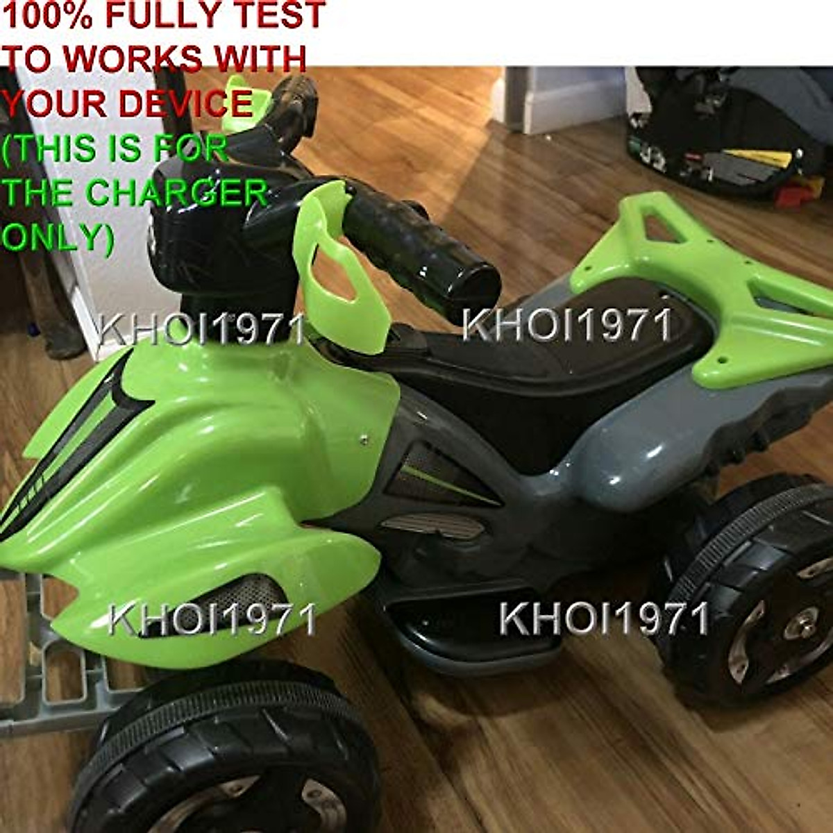 KHOI1971 Wall Charger AC Adapter Compatible with Kalee 6V-Volt ATV Quad Ride on Green Black-Trim-SEAT KL-40050C Walmart Target Toy R US