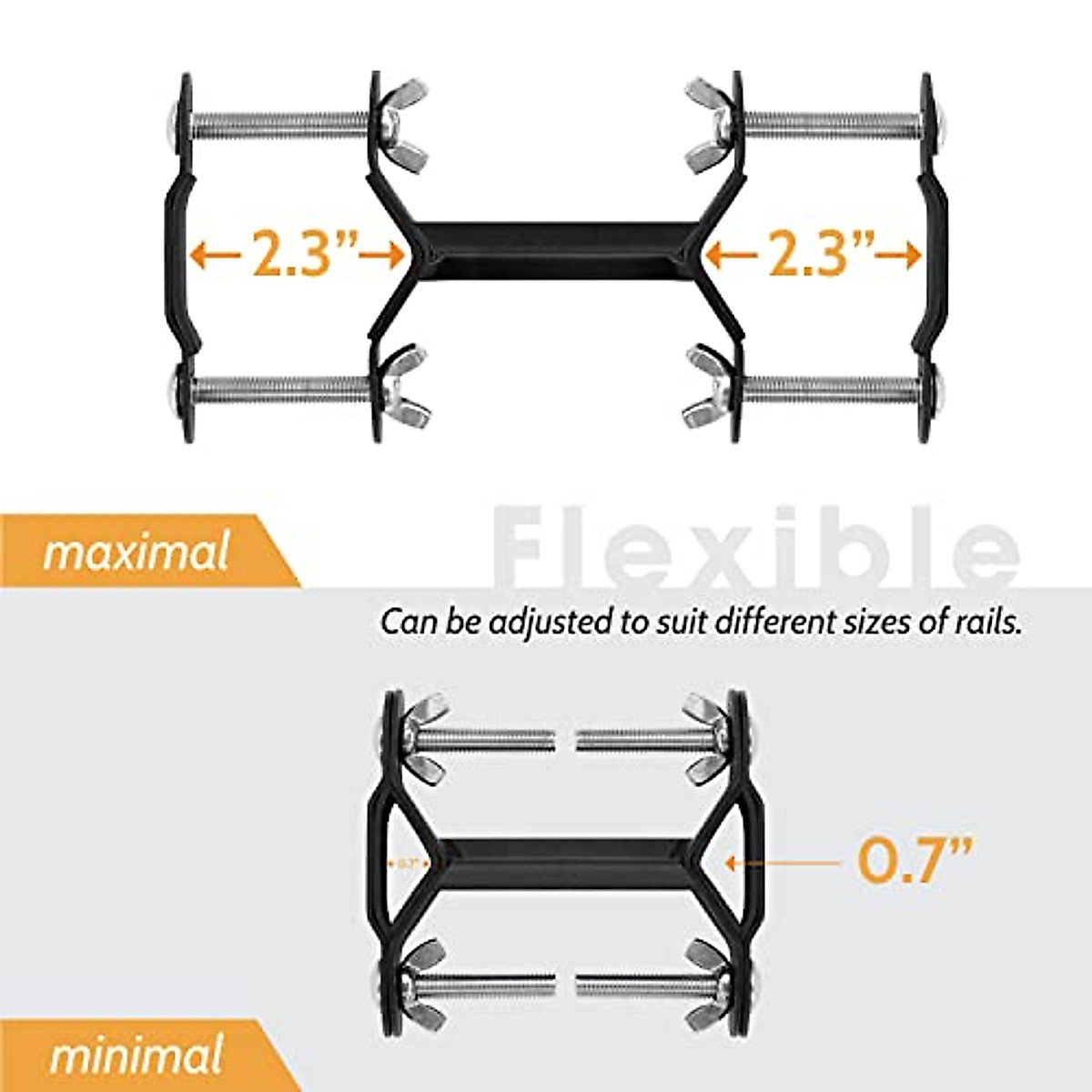 Vinazone Patio Umbrella Holder, Heavy Duty Deck Umbrella Mount, Umbrella Holder for Deck Railing, Deck Mount Umbrella Holder, Umbrella Deck Mount, Umbrella Clamp for Fence, Railing, Deck- 4Pack -Black
