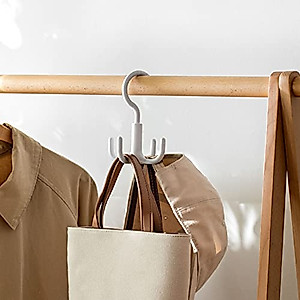 Sihuuu Belt Hanger, Twirl Tie Rack, Scarf Holder Hook for Closet with 4 Claws, 360 Degree Rotating Closet Clothes Hangers, Good for Hanging Scarf, Ties, Hats, Towels,Bags(2 PCS)