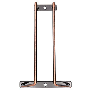 ZOOHOT 7-Inch Red Copper Wine Glass Rack - Under Cabinet Stemware Wine Glass Holder for Bar Kitchen (1 Rows, 3 Pack)