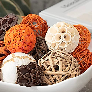 ANDALUCA Large Decorative Vase Filler Bag with Orbs, Balls (Sunset Orange)