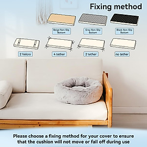 Custom Cushion Covers For Outdoor Indoor Furniture, Custom Size / Fabric / Shape For Bench / Chair Cushion Covers Replacement, Patio Cushion Slipcovers With Optional Anti-Slip bottom, Straps, Piping