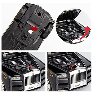 BDTCTK 1/32 Rolls-Royce Phantom Model Car,Zinc Alloy Pull Back Toy car with Sound and Light for Kids Boy Girl Gift (Black)