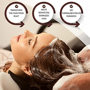 Portier Cacao Shampoo and Brazilian Hair Mask for Dry, Damaged Hair, Advanced 2-Step Treatment, Smoothing and Moisturizing Haircare for Curly, Color Treated, or Frizzy Hair. Each Bottle is 34fl.oz/1L