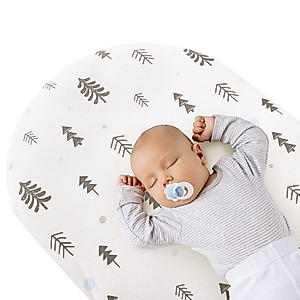 Vanillscent 2 Pack Cotton Bassinet Sheets Set for Boys Girls, Cozy Woodland Baby Cradle Sheets Fitted Hourglass, Oval & Rectangular Bassinet Mattress and Pads - Bear & Forest