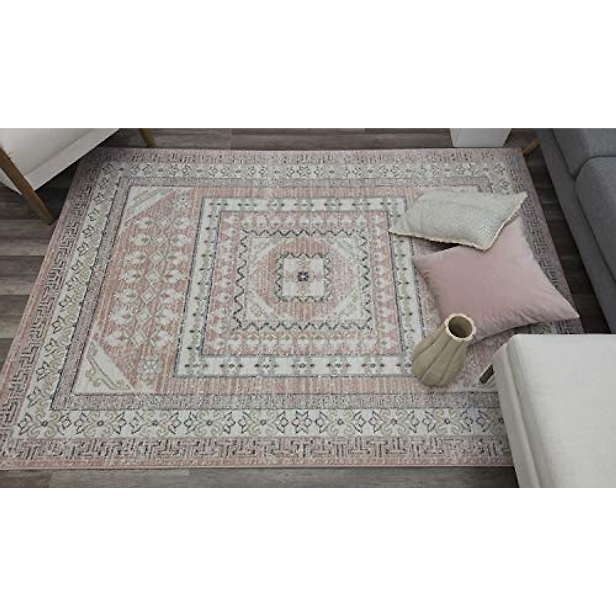 Rugs America Harper HY40A Carnation Transitional Vintage Area Rug, 5'x7'