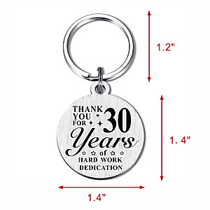 ABNTY 30 Year Work Anniversary Employee Gifts, 30th Work Anniversary Decorations, Thank You 30 Years Employee Anniversary Keychin Gifts