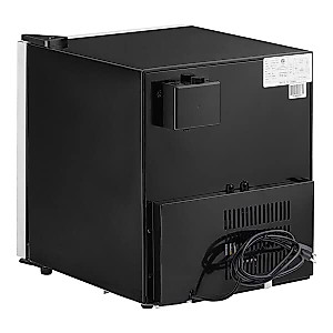 Generic Countertop Mini Refrigerator with LED Lighting, Adjustable Shelf, Locking Door, 24 Inch, Stainless Steel, Black/silver, CRG-2