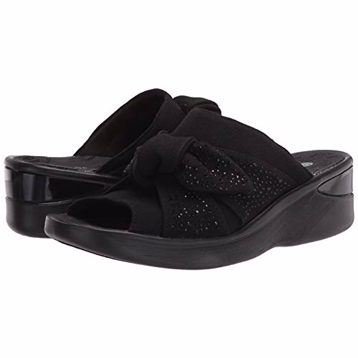 BZees womens Smile Bright Slide Sandal, Black Sparkle, 9.5 US