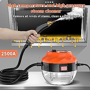 MYWUBAO Handheld Steam Cleaner High Temperature Pressurized Steam Cleaning Machine Portable Car Steamer with Brush Heads for Car Detailing, Kitchen, Bathroom, Grout and Tile(orange)