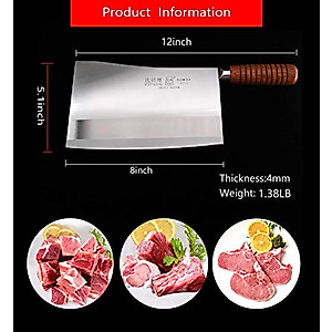 SELECT MASTER Meat Cleaver - Professional Chinese Chef Knife - Heavy Duty Bone Chopper Kitchen Knife - Super Thick Blade - for Home & Restaurant from