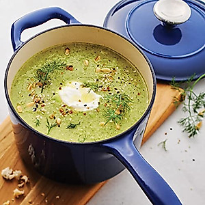 Tramontina Covered Sauce Pan Enameled Cast Iron 2.5-Quart, Gradated Cobalt, 80131/070DS