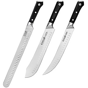 Cutluxe Brisket, Bullnose and Cimeter Knife Set– Forged High Carbon German Steel – Full Tang & Razor Sharp – Ergonomic Handle Design – Artisan Series