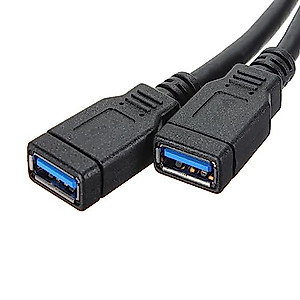 chenyang USB 3.0 Front Panel Header 19/20Pin 1 Male to 2 USB 3.0 Female Y Splitter Mainboard Header Port Extension Cable Adapter 20CM