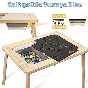 Isa EASE LIFE 5 in 1 Children's Sensory Table, Multifunction Toddler Play Sand Table Indoor Art Table Drawing Table for Kids, Toddler Sensory Table with 2 Storage Bin & Lid