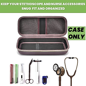 Stethoscope Case Compatible with 3M Littmann Classic III Monitoring/Lightweight II S.E/Cardiology IV Diagnostic/MDF Acoustica Stethoscopes, Extra Pocket for Doctor & Nurse Accessories (Dark Brown)