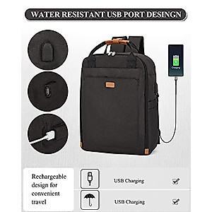 UPPACK Travel Backpack for Women Men Carry on Backpack for Airplanes Large Hiking Back Pack Black Personal Item Backpack Suitcase Overnight Backpack Laptop Backpack 15.6 Inch