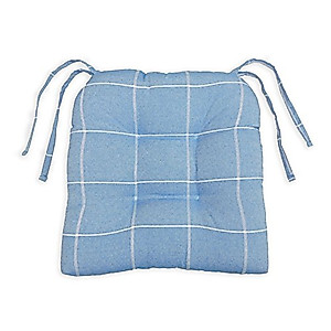 Arlee Highland Set of 2 Chair Pad, 2 Count (Pack of 1), Blue