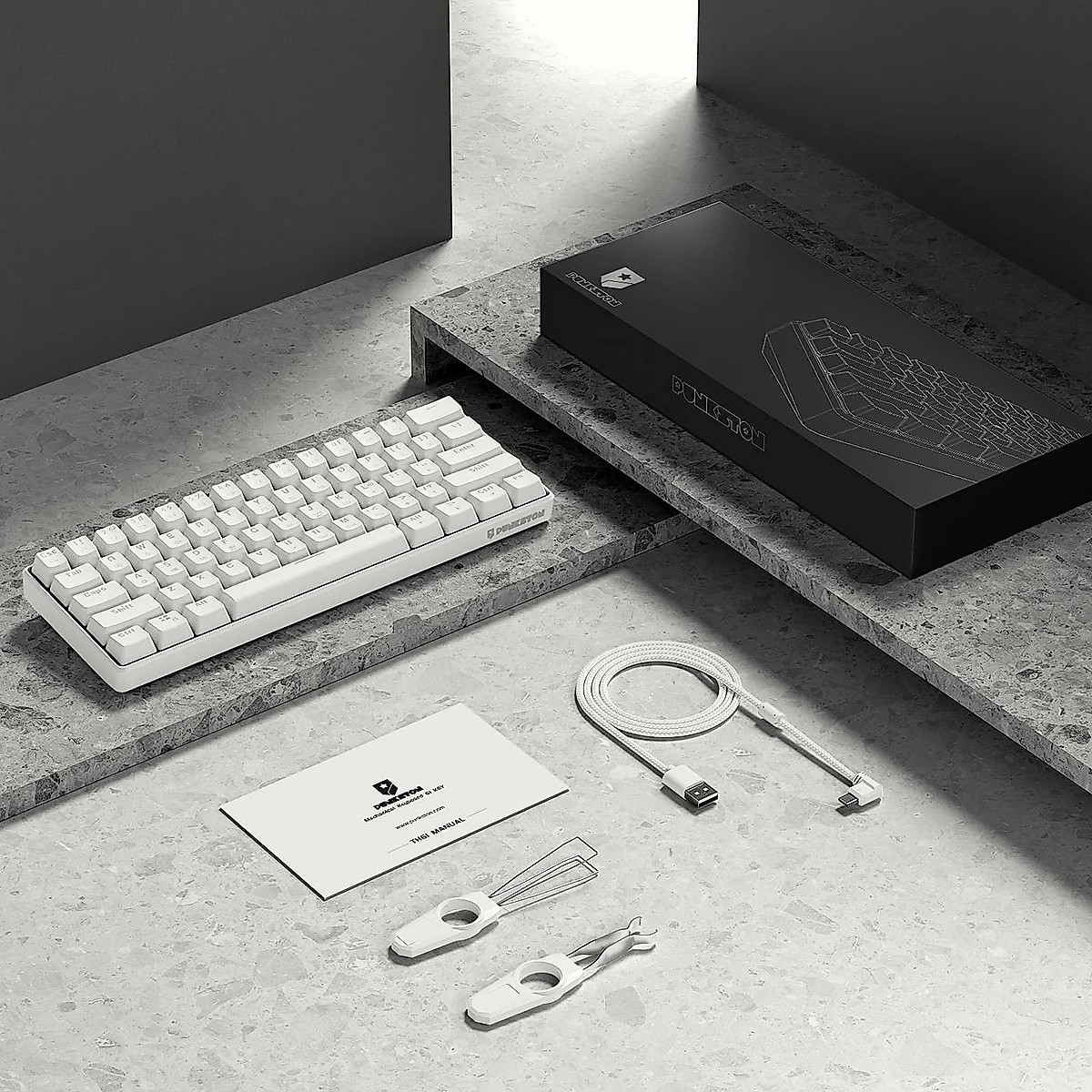 Punkston TH61 60% Mechanical Gaming Keyboard,RGB Backlit Wired Ultra-Compact Mini Mechanical Keyboard Full Keys Programmable White (Optical Black Switch) (Renewed)