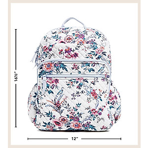 Vera Bradley Women's Cotton XL Campus Backpack, Black - Recycled Cotton, One Size