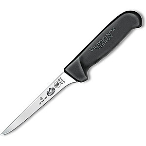 Victorinox Boning, 5" Straight, Narrow, Flexible, Black Fibrox Pro Handle