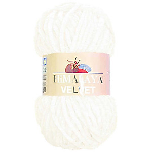 Himalaya Velvet, Super Chunky Yarn, 100% Polyester, for Knitting Crochet, Chenille Knitting Yarn, Fluffy Yarn, Clothing, Baby Blankets, Each Skein/Ball 100 g, 131 Yards 2 Skein/Ball (90001)