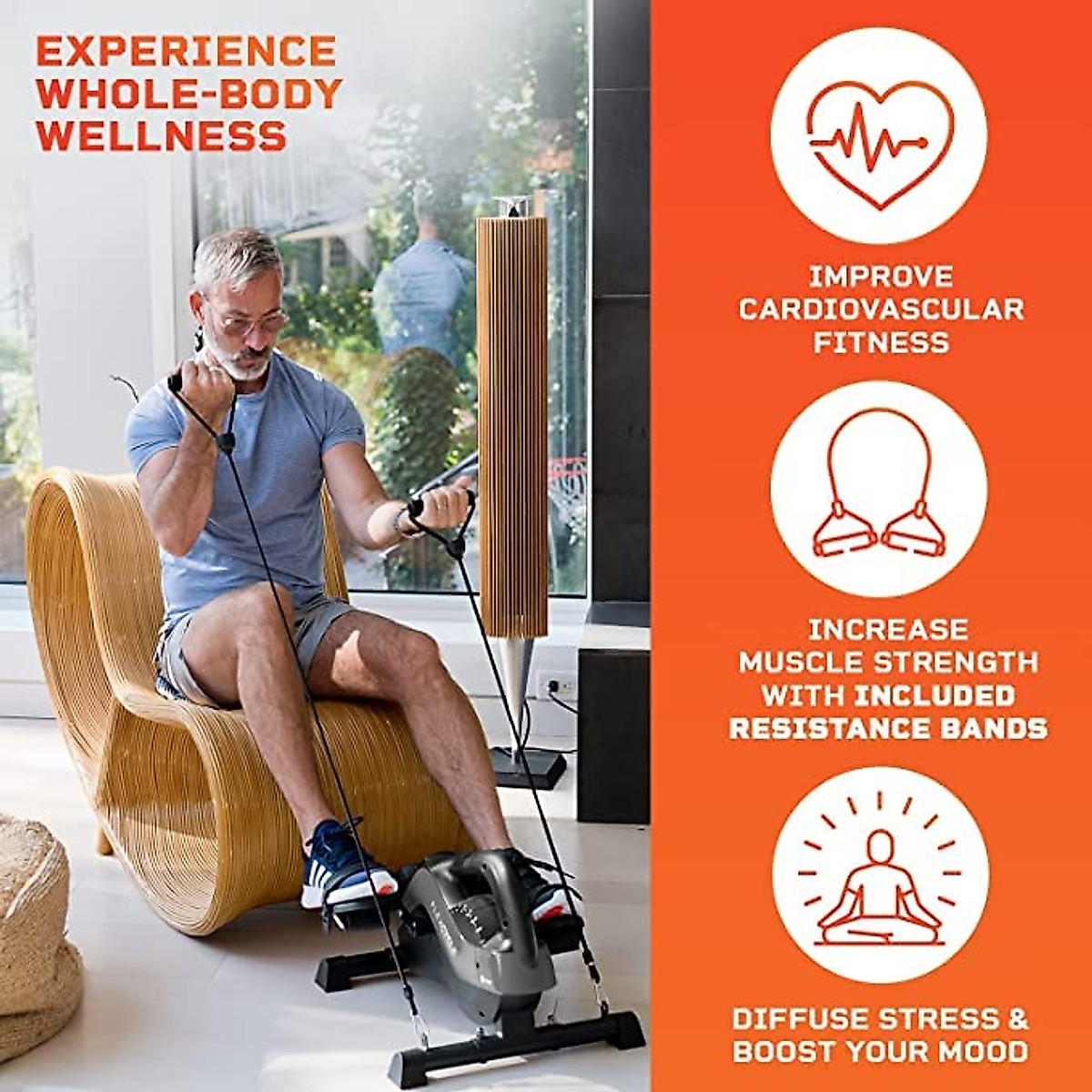 LifePro Under Desk Bike Pedal Exerciser, Arm and Leg Mini Exercise Bike Stationary Bike Pedals, Perfect Desk Exercise Equipment, for Seniors Adults and Teens - Foot Pedal Exerciser and Desk Workout