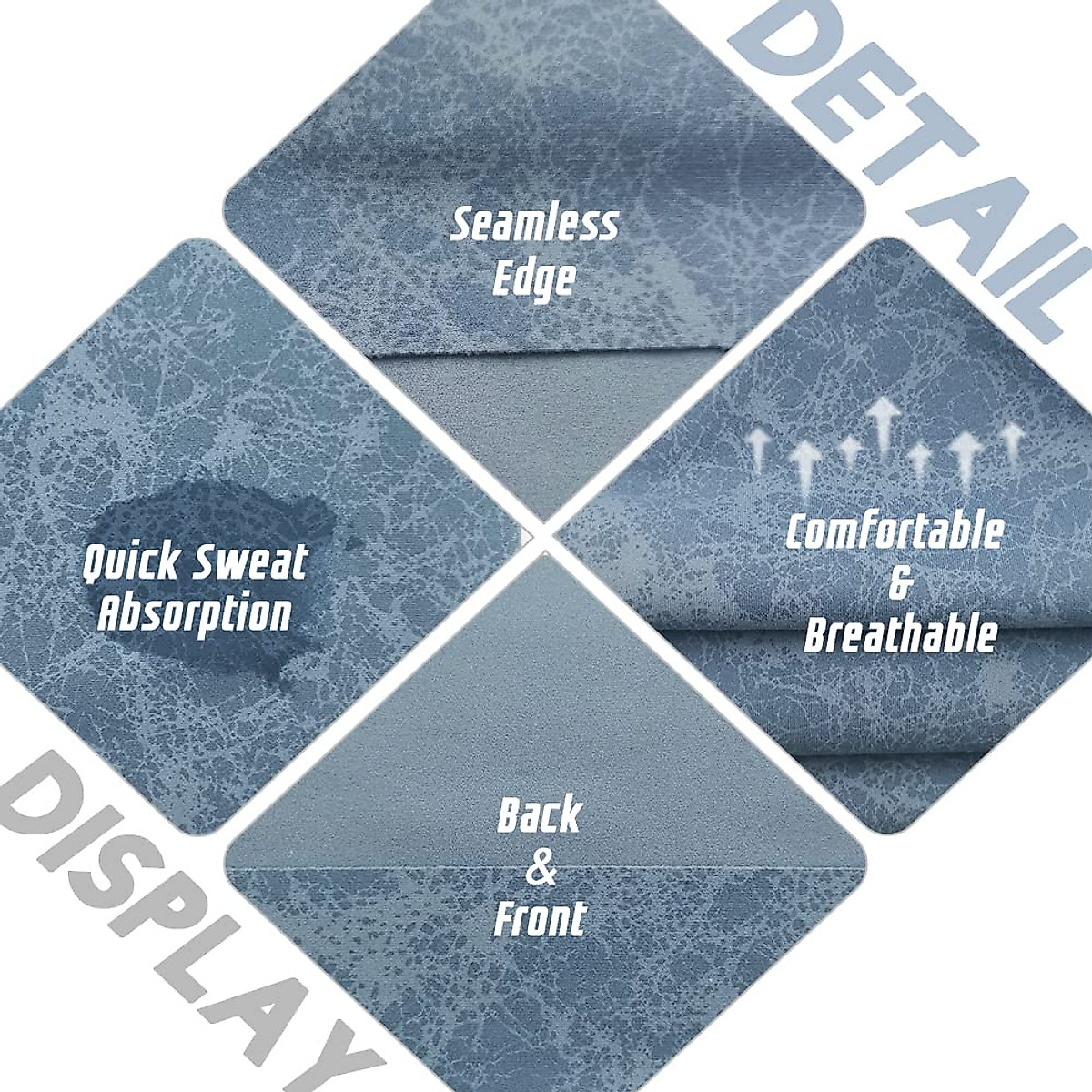 MYKURS 10 PCS Workout Headbands for Men and Women, Wide Sweat Bands Yoga Headbands No Slip, Mens Sports Headbands for Long Hair