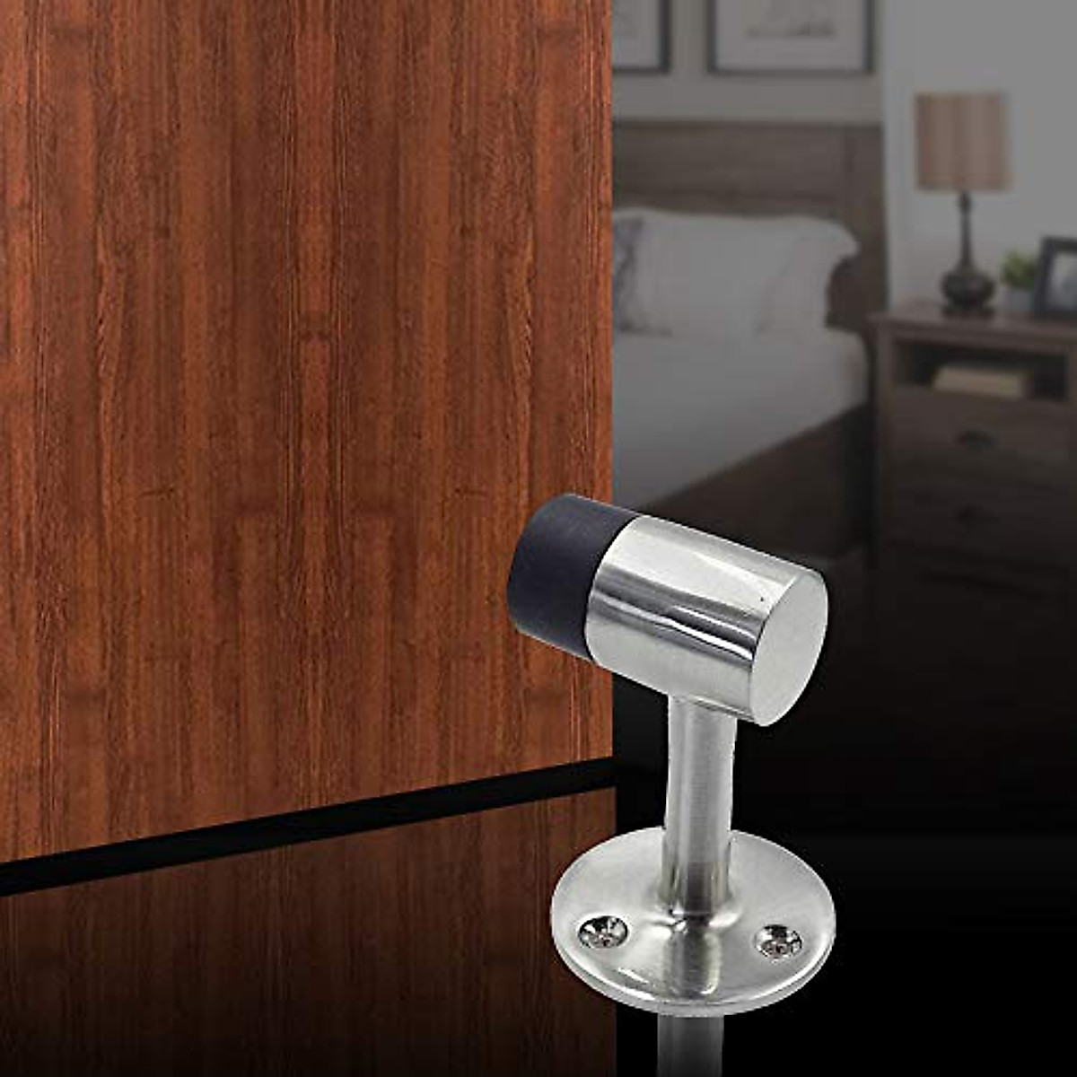 PHITUODA 3 Inch / 75mm Heavy Duty Floor Stop, Door Stopper Stainless Steel Brushed Nickel - Pack of 2