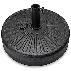 Best Choice Products Fillable Umbrella Base Stand Round Plastic Patio Umbrella Pole Holder for Outdoor, Lawn, Garden, 55lbs Weight Capacity - Black