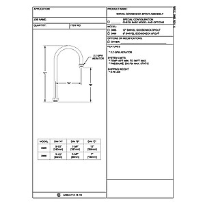 Fisher 3968 6" Swivel Gooseneck Spout, Polished Chrome