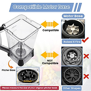 WARDFYT Replacement Pitcher 72 oz XL Compatible with Ninja Blender (New Model) BL610, 72oz Crushing Pitchers Replacement for Ninja BL710WM BL710WMC CO610B CO650B CT610