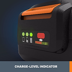WORX WA3012 20V Power Share PRO 4.0Ah Lithium-Ion High-Capacity Battery, Black and Orange