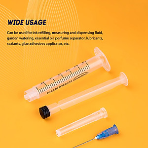 SHAOTONG 3mL Syringe with 23 Gauge 1 Inch Dispensing Needle, Lab Disposable Sample Injection Syringes for Measurement Liquid, Refilling Inks, Oil or Glue Applicator, 20 Pack