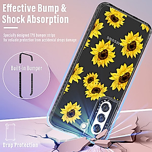 Toycamp for Samsung Galaxy S22 Plus Case, Cute Funny Sunflower Design for Women Girls Boys Teens for Galaxy S22 Plus Cases, Cute Cartoon Sunflower Print Cover for S22 Plus Case 5G, 6.6''