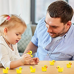 KUUQA 70 Pieces Tiny Ducks Mini Resin Ducks Miniature Duck Figures Ornament for Craft, Dollhouse, Slime, Home Decorations（Yellow）