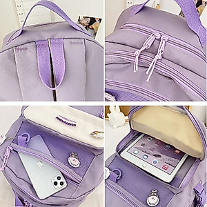 KOWVOWZ Kawaii Large aesthetic Bookbags for Girl Students Back to school Laptop Backpacks 15.6 Inch School Bag with Cute 12.6inx5.1inx16.9in