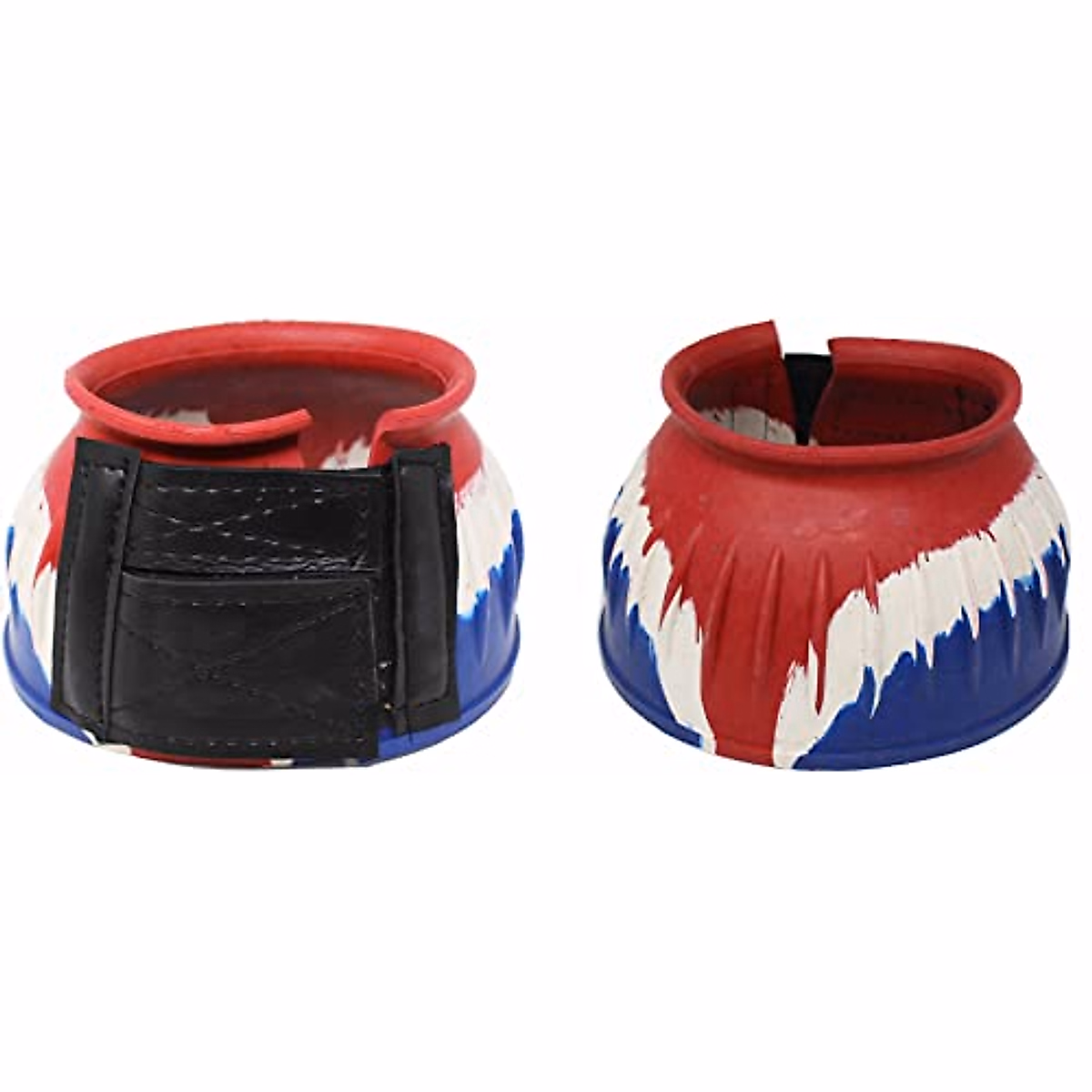 CHALLENGER Horse Large Training Ribbed Rubber Hoof Impact Pull-On Overreach Protection Bell Boots Tie-Dye 41HI02TDY-L