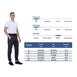 VEOBIKE Mens Hiking Stretch Pants Quick Dry Lightweight Water Resistant Cargo Outdoor Fishing Pants Adjustable Bottom Pockets Black