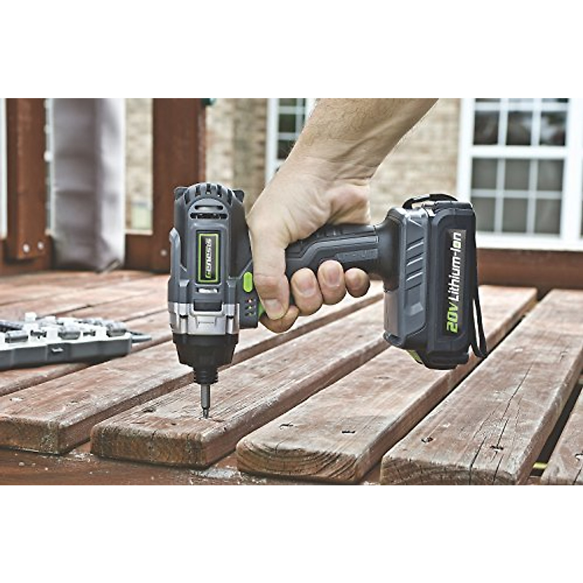 Genesis GLID20A 20 Volt Lithium-ion Battery-Powered Cordless Variable Speed Impact Driver with 1/4" Collet , Built-In LED Work Light, 20V Battery, Charger and Screwdriver Bit
