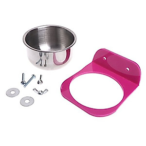 Hypeety Pet Birds Feeder Bowl Mirror Chew Toy Stainless Steel Cup Intelligence Toy for Small Parrots Macaw, African Greys, Cockatiels, Conure Cage Standing Swing Perch (Cage Cup L (3.31×2.05×1.97"))