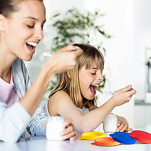 Irenare Yogurt Jar Lids Silicone Container Lids Sealed Against Leaks Reusable Replacement Jar Lids Compatible with Oui Yogurt Jar, 9 Colors (27)