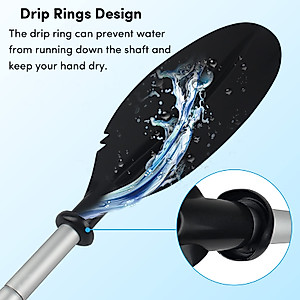 Kayak Paddles Adjustable 88in 4 Piece Kayak Oars Boat Paddles for Adults with Paddle Leash, Canoe Paddles for Kayaking Rafting Jet Ski Canoe Outdoor Kayak Water Sports and Safety Boat Accessories