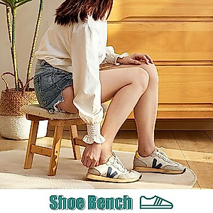 viewcare Foot Stools Ottoman, Small Foot Stool Ottoman, and Footstool, Wooden Foot Stool, Sofa Footrest Extra Seating for Living Room Entryway Office