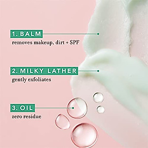 Farmacy Natural Makeup Remover - Green Clean Makeup Meltaway Cleansing Balm Cosmetic - Travel Size 1.7 oz