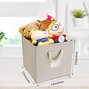 Fabric cube storage bin storage box set 13x13x13 inch with handle for home&office organization