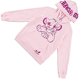 Disney Ladies Lion King Fashion Sweatshirt - Ladies Classic Hakuna Matata Clothing Lion King Simba Hoody (Blush, 3X-Large)