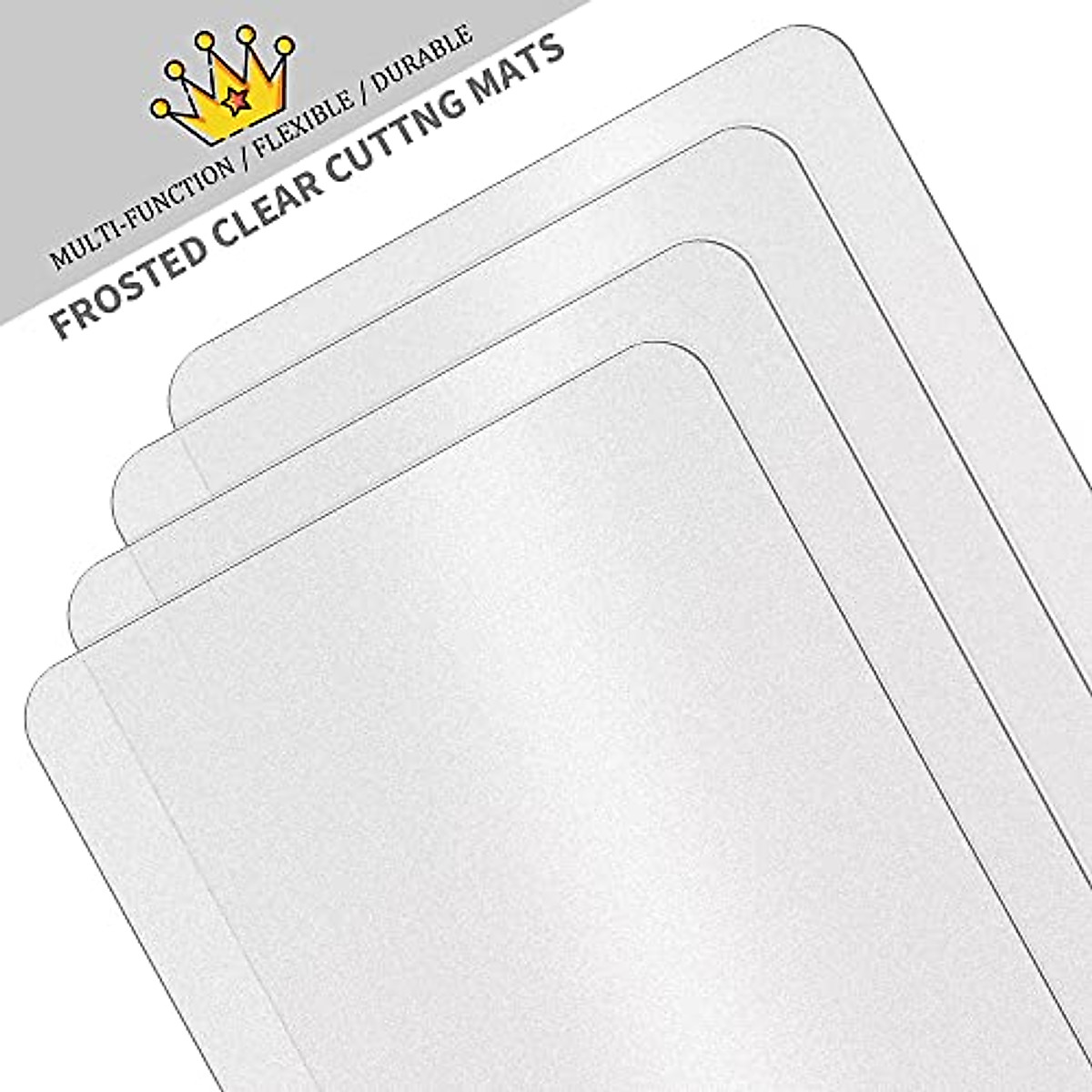 YEXPRESS 15 Pack Plastic Cutting Board Mats, Frosted Clear Flexible Kitchen Cutting Board, Plastic Placemats Table Mats, 17 x 11 Inches