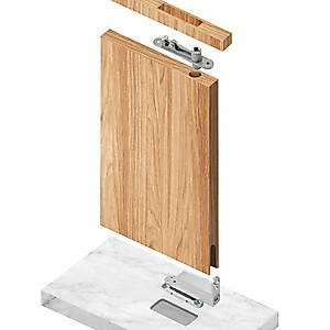 Ranbo Commercial/Home Self Closing Door Pivot Hinges Heavy Duty Hidden Hinges for Wood Doors 360 Degree Shaft Stainless Steel invisible Pivot Hinge System (2 Way Adjustable)