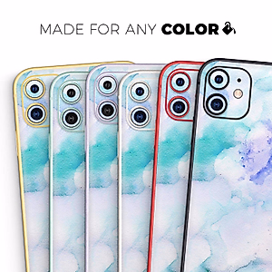 Design Skinz Mint 9 Absorbed Watercolor Texture - DesignSkinz Protective Vinyl Decal Wrap Skin Cover Compatible with The Apple iPhone XR (Full-Body, Screen Trim & Back Glass Skin)